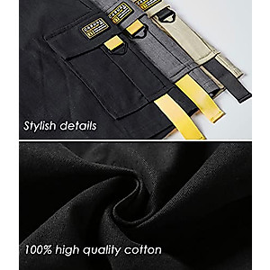 XinYangNi Men's Cargo Shorts Elastic Waist Twill Relaxed Fit Multi-Pockets Outdoor Casual Shorts Grey US 32