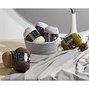 YUYOYE 100% Merino Wool Yarn for Crochet and Knitting, Fingering Weight, Luxurious Soft Handmade Knitted Yarn (06-Navy Blue)