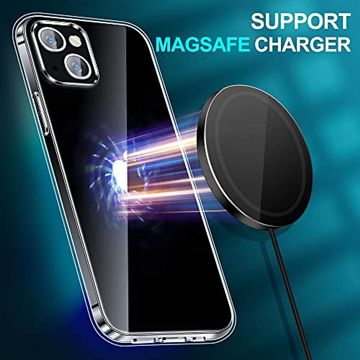 Vakoo for iPhone 13 Case, Anti-Yellow Soft Silicone Shockproof Protective Phone Case - Crystal Clear