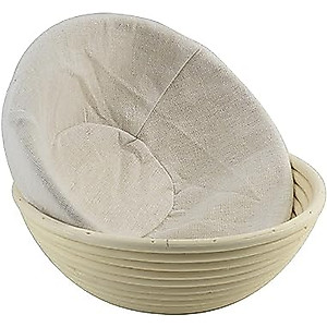 9 Inch Proofing Bread Basket Cloth, Reusable Breathable Liner Cotton Flax Banneton Proofing Bread, Round Cloth Baking supplies (9 inch) Bread Proofing Baskets