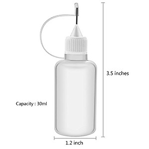 Bantoye 10 Pcs Needle Tip Glue Bottle Applicator DIY Quilling Tool Precision Tip Glue Plastic Liquid Dropper Bottles (30 ml)