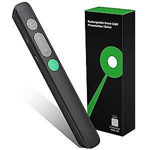 Presentation Clicker Wireless Presenter Remote Powerpoint Clicker with Green Light Pointer Cat Toy, Slide Advancer PPT Clicker for PowerPoint Presentations Remote USB Control for Mac, Laptop,Computer