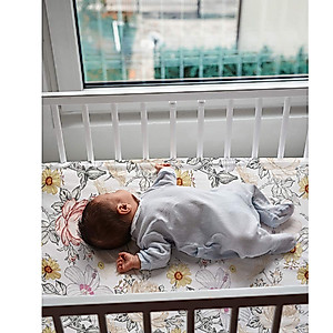 Crib Sheet Jersey Cotton, Floral Baby Blankets, Floral Toddler Blanket for Boys Girls, Dotted Backing, Double Layer, Crib Receiving Blanket, for Nursery/Stroller/Toddler Bed/Carseat, 30 x 40 Inch