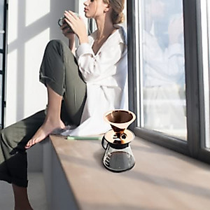 ireum Gourmet Pour Over Coffee Maker – Twill-Mesh, Paperless, Pour Over Drip Coffee Filter & Nonslip Silicone Base (1~2 Cup, 8oz.)