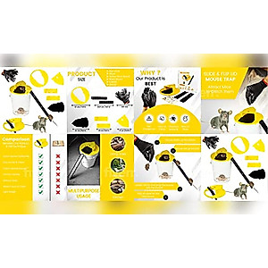 BEHYSH Mouse Trap Bucket Lid Reinforced with Greater Stability and Security - Reusable Smart Mice Trap Multi Catch - Kit Rat Trap Bucket lid Magic Reset Auto Flip and Slide - Double Coated ​Gloves