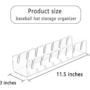 WEERSHUN Hat Stand for Baseball Caps Display and Organizer - 2 Pack, No Install Acrylic Hat Holder for 14 Baseball Caps for Bedroom, Closet, Dresser