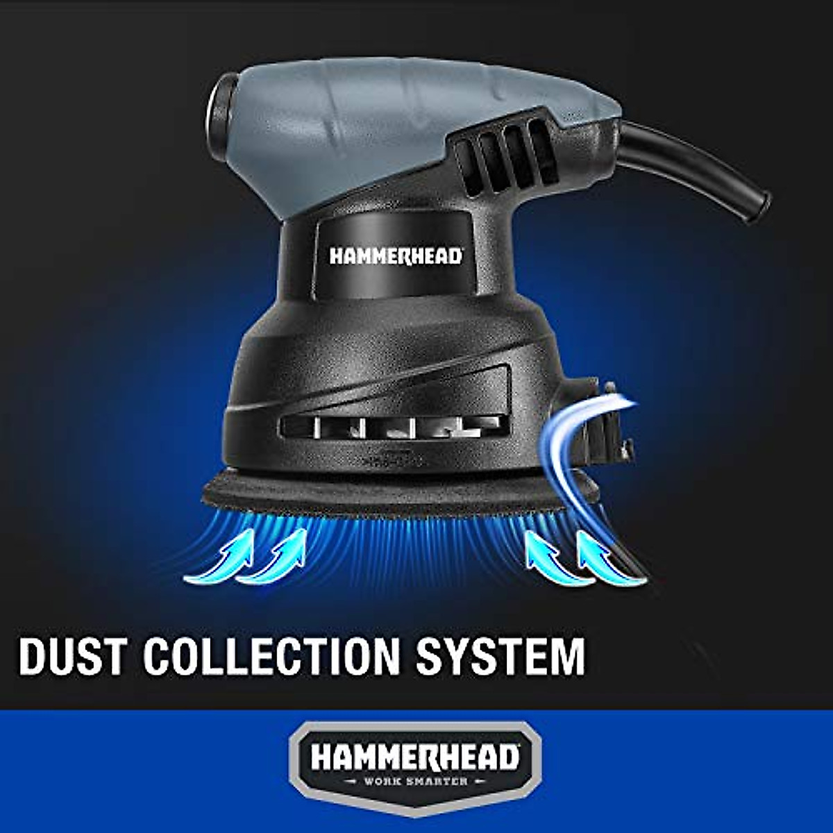 Hammerhead 2.0-Amp 5-Inch Random Orbit Sander with 12pcs Sanding Paper – HAOS020