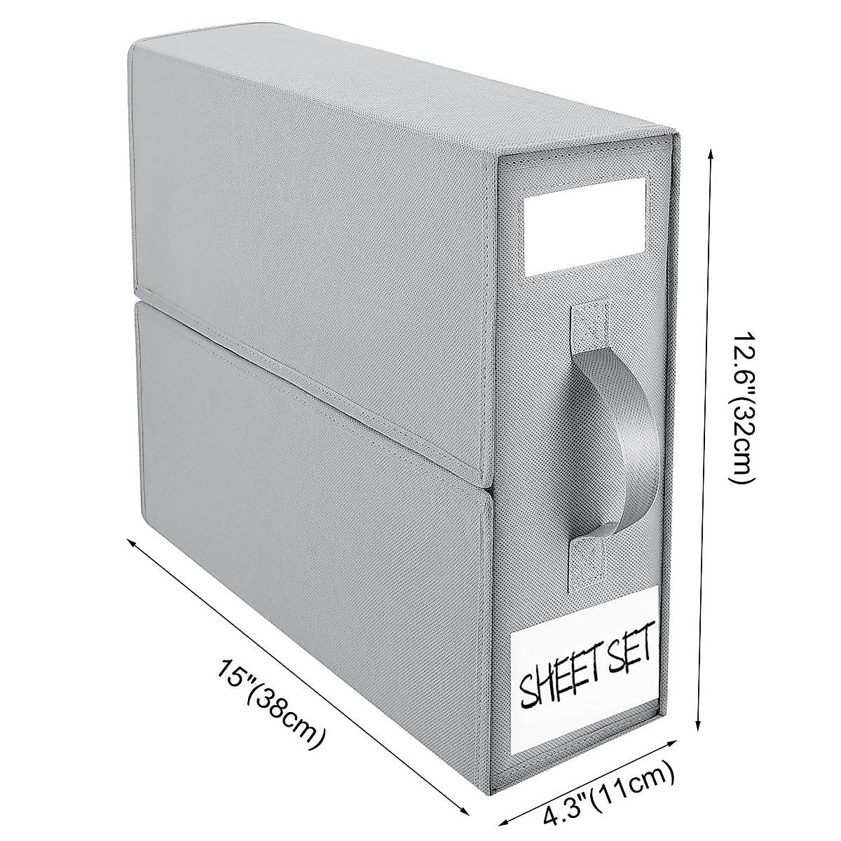 HSFTEC Foldable Bedding Organizer, Fabric Storage Bins for Bed Sheets, Duvet Covers and Pillowcases, Closet Organizer, Storage Container Boxes for Blankets, Clothes (6 pack(Queen or King), Grey)