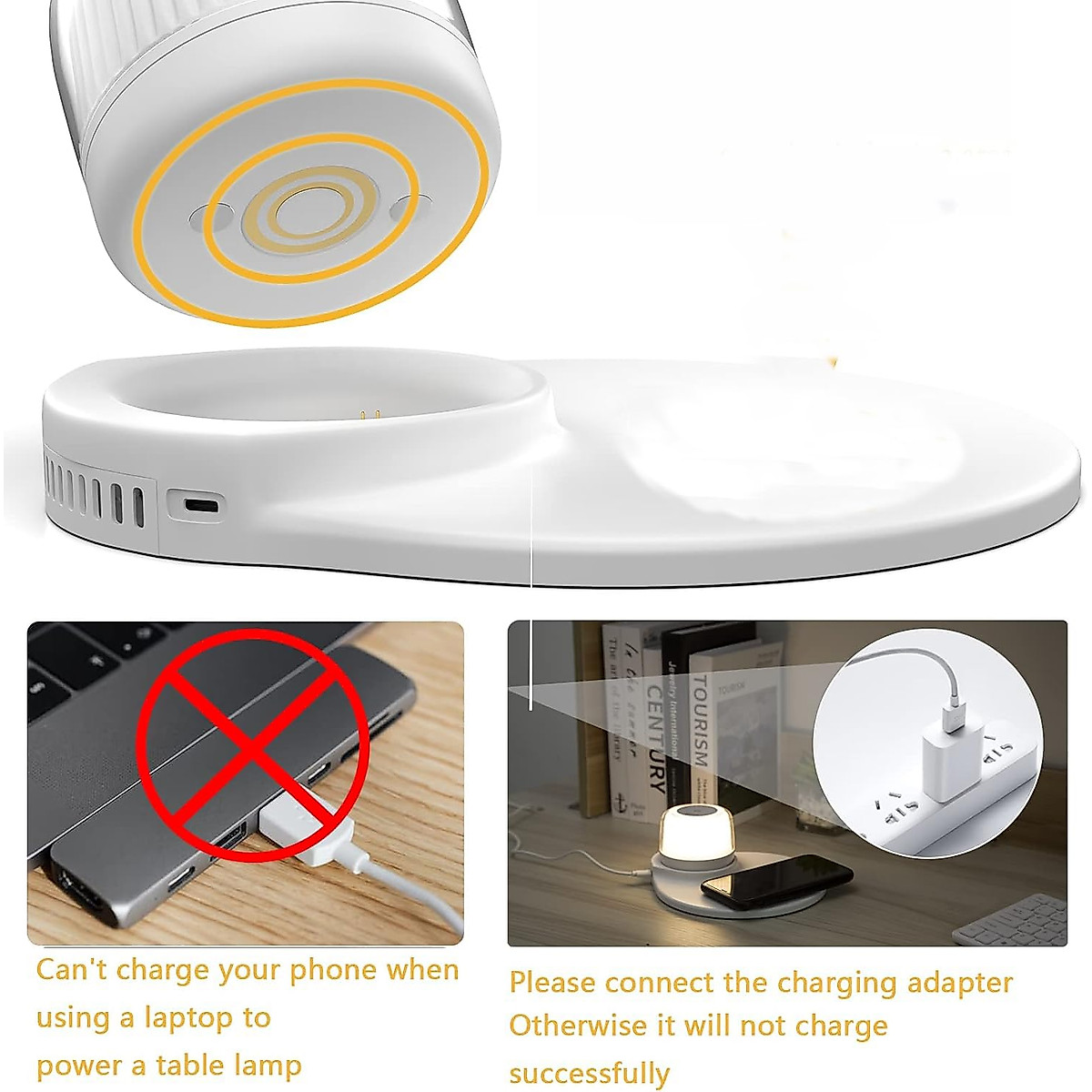 BEYONDOP Night Light, Touch Bedside Table Lamp for Bedrooms, Rechargeable Dimmable Small LED Lamp with RGB Lights, Smart Nightstand Lamp for Living Room Home Gifts