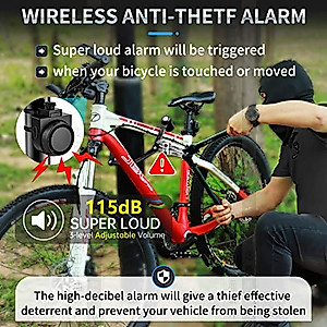 PADONOW Wireless Remote Bike Alarm 2 Pack: 115 dB Loud Bicycle Vibration Motion Sensor Anti Theft Alarm Motorcycle Security System Alarm Waterproof USB-C Rechargeable Multipurpose Vehicle Alert Device