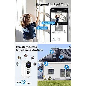 ZUMIMALL Security Cameras Wireless Outdoor, 2K Rechargeable Battery Operated Home Security Cameras with Siren, FHD Night Vision, PIR Motion Detection, IP66 Waterproof, SD/Cloud, 2.4G WiFi, 2 Pack