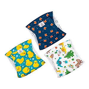 CuteBone Belly Wrap Male Dog Washable Puppy Diapers Reusable Doggie Diapers Medium 3pcs a Pack DM02M