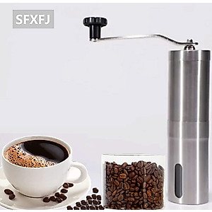 SFXFJ Manual Burr Coffee Grinder - Adjustable Settings for French Press, Espresso, Drip Coffee, Turkish Brew - Stainless Steel Handheld Grinder