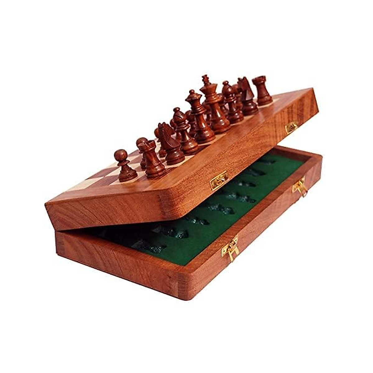 BCBESTCHESS Set, Premium Quality, Handcrafted Rosewood Unique Chess Board Set, Foldable Secure Storage for Magnetic Pieces with Extra Queens, Chess Set for Kids and Adults, Brown(12x12 Inches)