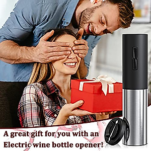 Electric Wine Opener Set, Rechargeable Electric Wine Bottle Openers, USB-charging Stainless Steel Wine Bottle Opener With Foil Cutter, One-click Button Automatic Wine Corkscrew Remover for Wine Lover