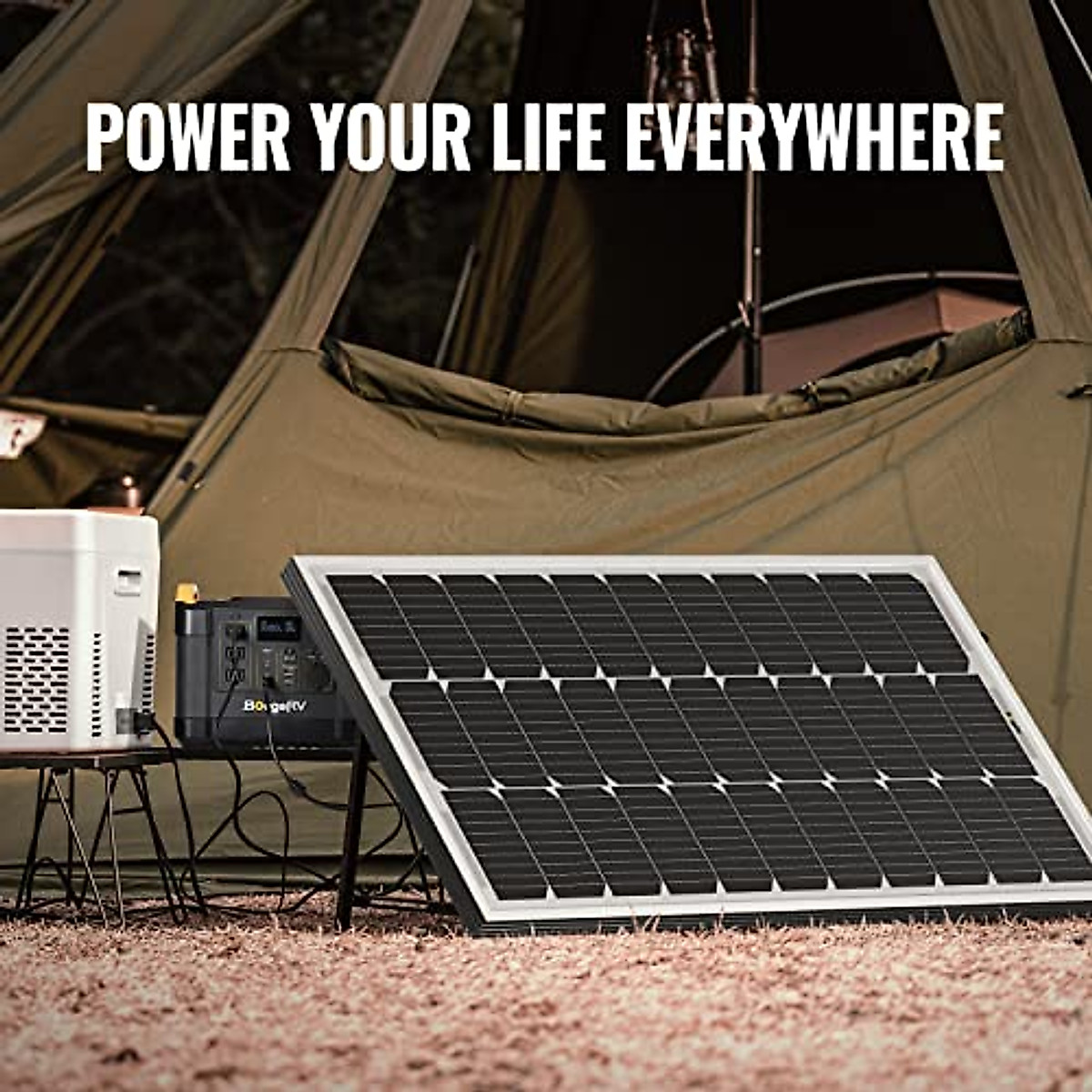 BougeRV 9BB Cell 200 Watts Solar Panel,23% High-Efficiency Mono Module Monocrystalline Technology Work with 12 Volts Charger for RV Camping Home Boat Marine Off-Grid