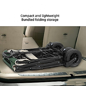 LAHTI Outdoor All-Terrain Folding Wagon, Collapsible Wagon with Adjustable Handle for Camping, Sports, Shopping Classic(White)/Wheels5inch