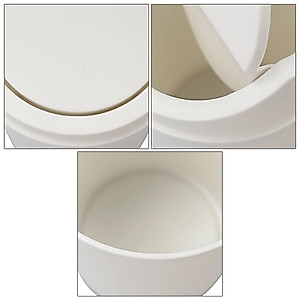 Lesbin 0.5 Gallon Plastic Tiny Trash Can with Swing Lid, Mini Desktop Waste Can, White