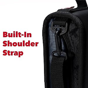 Case-it Mighty Zip Tab Zipper Binder, 3" O-Ring with 5-Color tabs, Expanding File Folder and Shoulder Strap and Handle, D-146-JBK Jet Black