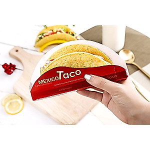Disposable Taco Holder Taco with Recipes E-BOOK - Perfect For Party and Take Out Restaurant - Durable Paperboard Taco Rack -50 Pack