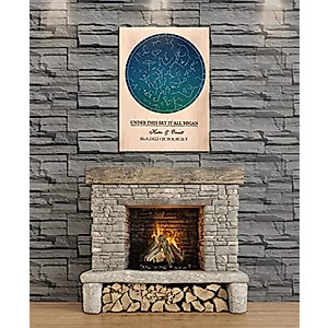 Bohva Gifts for Boyfriend Anniversary Wedding Gift for Him, Valentines Couples Engagement Birthday Gift for Husband, Personalized Gift for Men, Custom Star Map the Night Sky Print On Wood