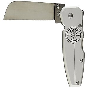 Klein Tools 44007 Electricians Knife, Lightweight Lockback Knife with 2-1/2-Inch Coping Blade and Silver Handle