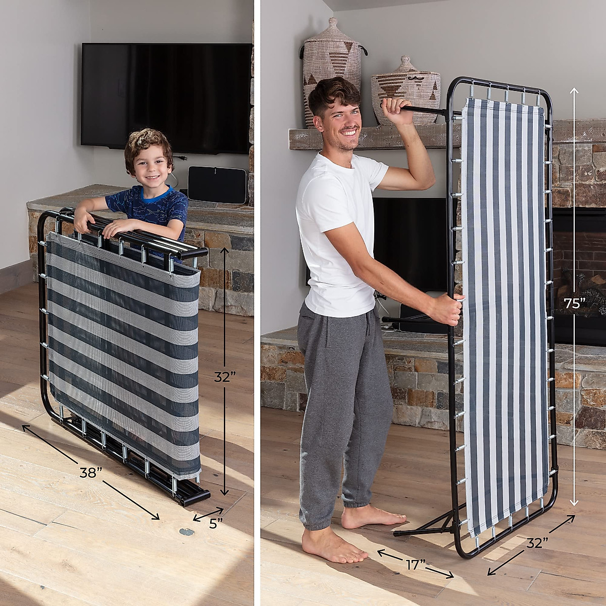 LiteBed­™ Folding Bed with Memory Foam Mattress - Portable Twin Fold Up Bed with Storage Bag - Luxurious Hideaway Foldable Bed with Frame - Foldaway Guest Bed for Adults & Kids - NO-RISK 100-DAY TRIAL