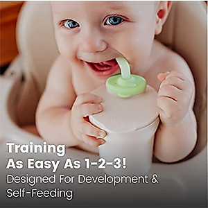 Miniware 1-2-3 Sip! Training Cup for Baby Toddler Self Feeding & Development, Tiny Cup Perfect for Baby Led Weaning, Non Drip Lid, Eco-Friendly, BPA Free, Dishwasher Safe (Vanilla + Cotton Candy)