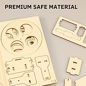 Giggleway DIY Wood Stem Robot Building Kits, Electric Motor Woodworking Project Science Kits for Kids, Hands on STEM Learning Project Kits, 3D Puzzles Wood Stem Building Toys for Boys & Girls