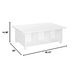 RiverRidge Kids 6 Cubby Storage Activity Table, White