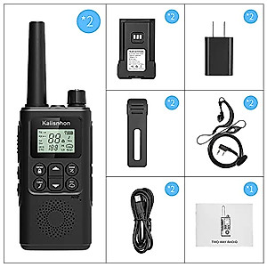 walkie talkies,NOAA walkie talkies for Adults Long Range with Earpiece,Weather Alerts Handfree walkie Talkie Rechargeable with Type-c Charging, Dual Watch,License Free Portable Two Way radios(2 Pack)