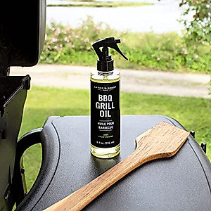 CARON & DOUCET - BBQ Grill Cleaner Oil | 100% Plant-Based & Vegan | Best for Cleaning Barbeque Grills & Grates | Use with Wooden Scrapers, Brushes, Accessories & Tools | Great Gift for Dad! (8oz)