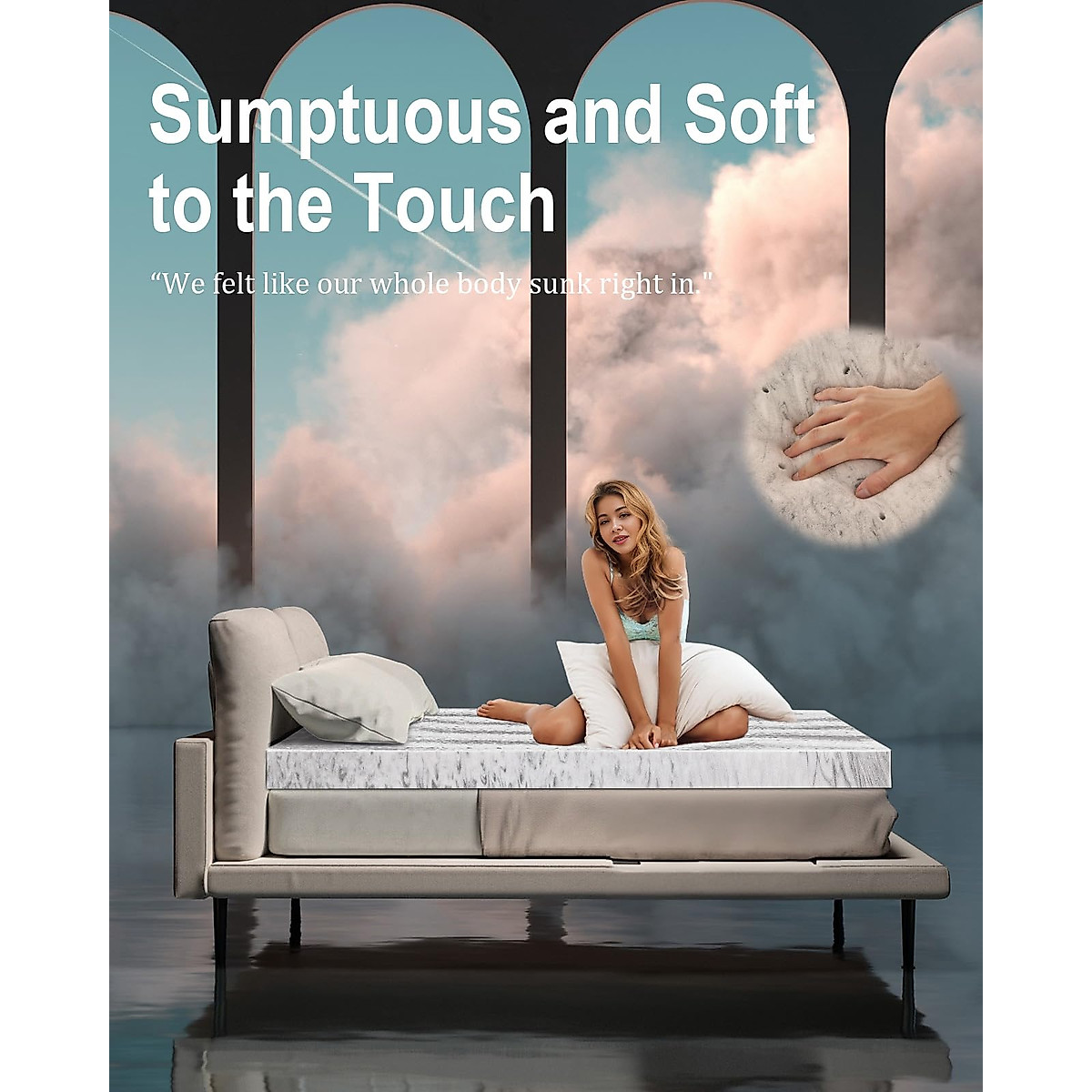 BedsPick 3 inch Mattress Topper Twin XL Memory Foam, XLong Single Mattresses Pad Extra Long Twin Charcoal Infused, College Dorm XLong Foam Mattress Toppers, CertiPUR-US and Oeko-Tex Standard