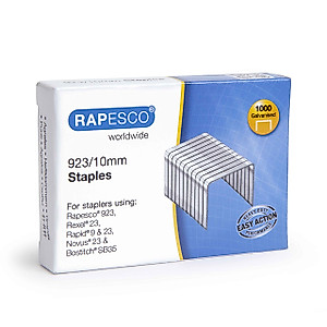 Rapesco 1237 923/10mm Galvanised Staples, Box of 1,000