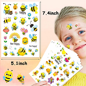 Cute Bumble Bee Temporary Tattoo Stickers 505 Count summer Spring Summer Fairy Bee Party Favors Goodie Gift Bags Decor Waterproof Fake Tattoos Art Craft for Kids Birthday Party Supplies Gifts
