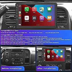 Android 10.0 [2GB+32GB] Car Radio Compatible for GMC Acadia Savana Chevrolet Silverado Avalanche, 10 Inch Touch Screen with GPS/FM/WiFi/USB, Support SWC, Wireless Carplay/Wired Android Auto