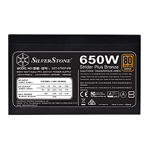 SilverStone Technology 650 Watt ATX Power Supply 80 Plus Bronze with 100% Modular Cable Design ST65F-PB