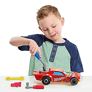 Hot Wheels Ready-to-Race Car Builder Set, Night Shifter Vehicle, 29 Pieces Toy Car Construction Set, Mechanic Role-Play, Kids Toys for Ages 3 Up by Just Play