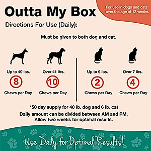 NaturVet – Outta My Box – 500 Soft Chews – Deters Dogs from Eating Cat Stools – Reduces Cat Stool Odors – For Dogs & Cats – 50 Day Supply