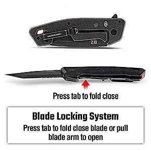 VANQUISH Folding Pocket Knife with 3 Inch Serrated Steel Blade for Survival Hunting Camping Fishing Hiking Adventure Self Defense Small Utility Pocket Knives with Clips for Men/Women Dad Husband(6052)