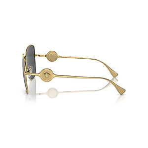 Versace Woman Sunglasses Gold Frame, Dark Grey Lenses, 60MM