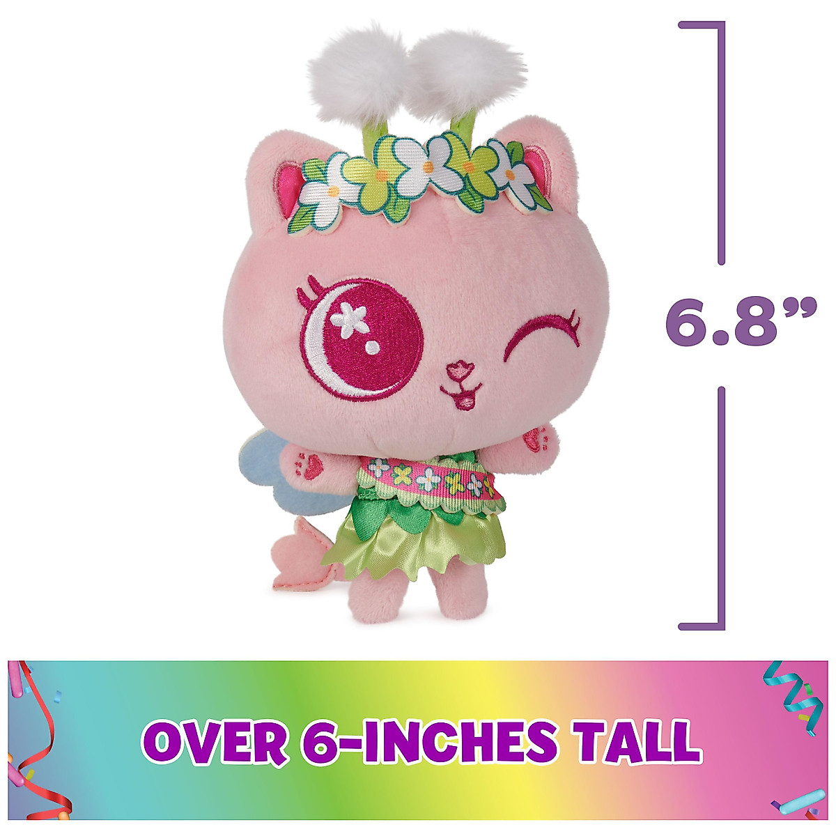 Gabby's Dollhouse, Celebration Series 6-Inch Tall Kitty Fairy Plushies, Stuffed Animal Kids Toys for Girls & Boys Ages 3 and Up