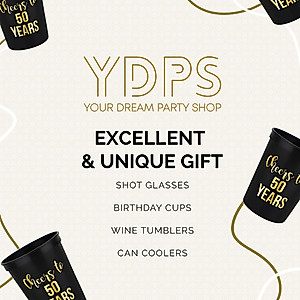 Cheers to 50 Years Old Birthday Decoration Cups, 12-Pack, 16 oz Each - 50th Birthday Cups, Party Favors For Women and Men, Perfect Party Supplies and Decorations