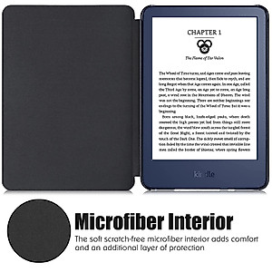 BOZHUORUI Slim Case for All-New Kindle 11th Generation - 2022 Release (6 inch, Model C2V2L3) - Premium PU Leather Bookcover with Auto Sleep/Wake (Pine Green)