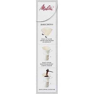 Melitta 4 Pour Over Cone Coffee Filters, Beige, 80 Total Filters Count - Packaging May Vary