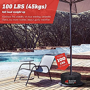 Briteree Umbrella Base Weight Bag with Double Side Slot Opening, Heavy Duty Sand Bag for Umbrella Base, 18.9" Round Sandbags Up to 100 lbs, Cantilever Patio Umbrella, Fits Any Offset