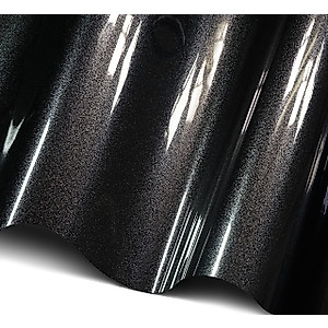 VViViD+ Ultra Gloss Metallic Premium Vinyl Car Wrap Film (1ft x 5ft, Gloss Heavy Metal Black)