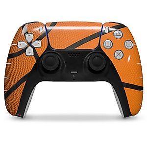 WraptorSkinz Skin Wrap compatible with Sony PS5 DualSense Controller Basketball (CONTROLLER NOT INCLUDED)