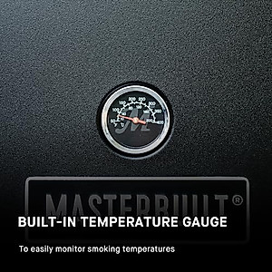 Masterbuilt® 30-inch Electric Vertical BBQ Smoker with Analog Temperature Control, Chrome Smoking Racks and 535 Cooking Square Inches in Black, Model MB20070210