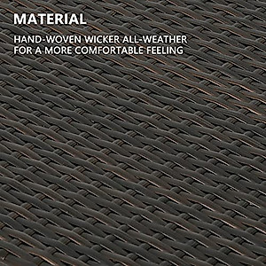 Ulax Furniture Patio Side Table Outdoor Wicker Umbrella Bistro End Table